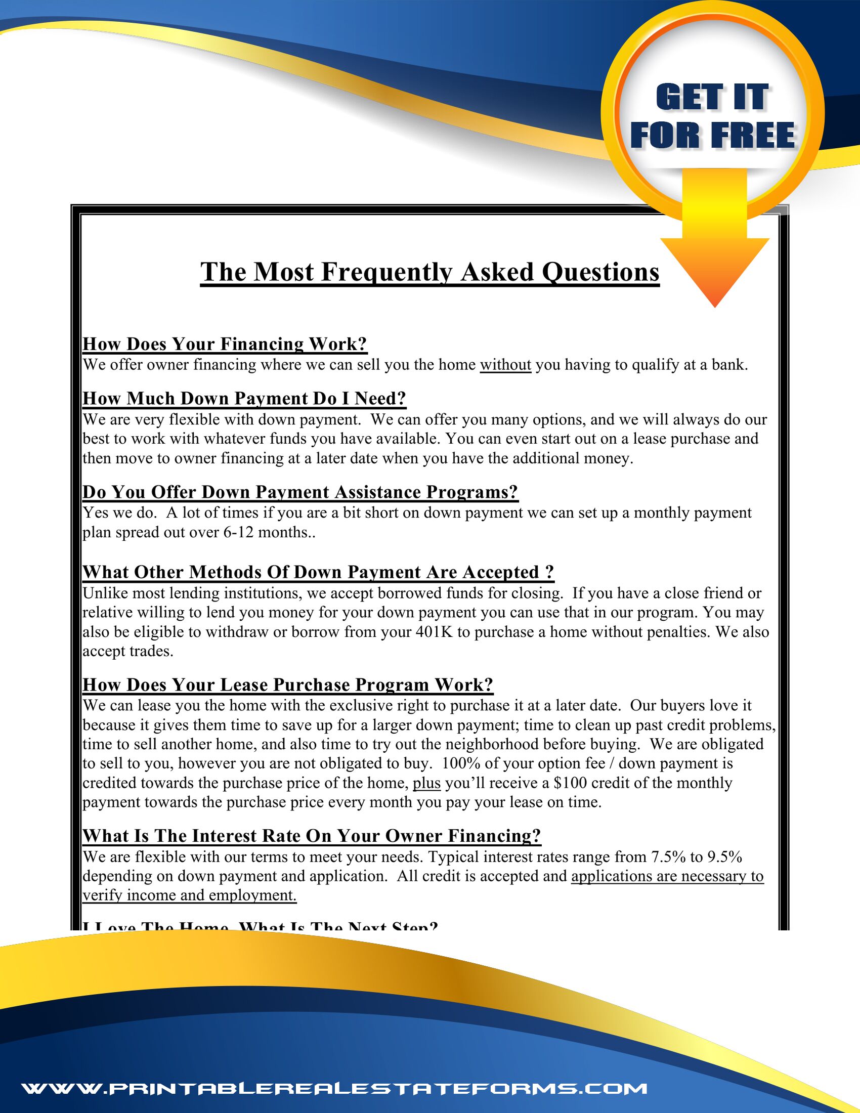 FAQs Flyer - Get Printable Pdf Word Documents 2022