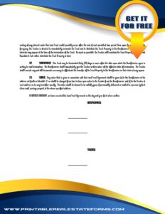 Sample Printable Land Trust Agreement Forms Template 2025