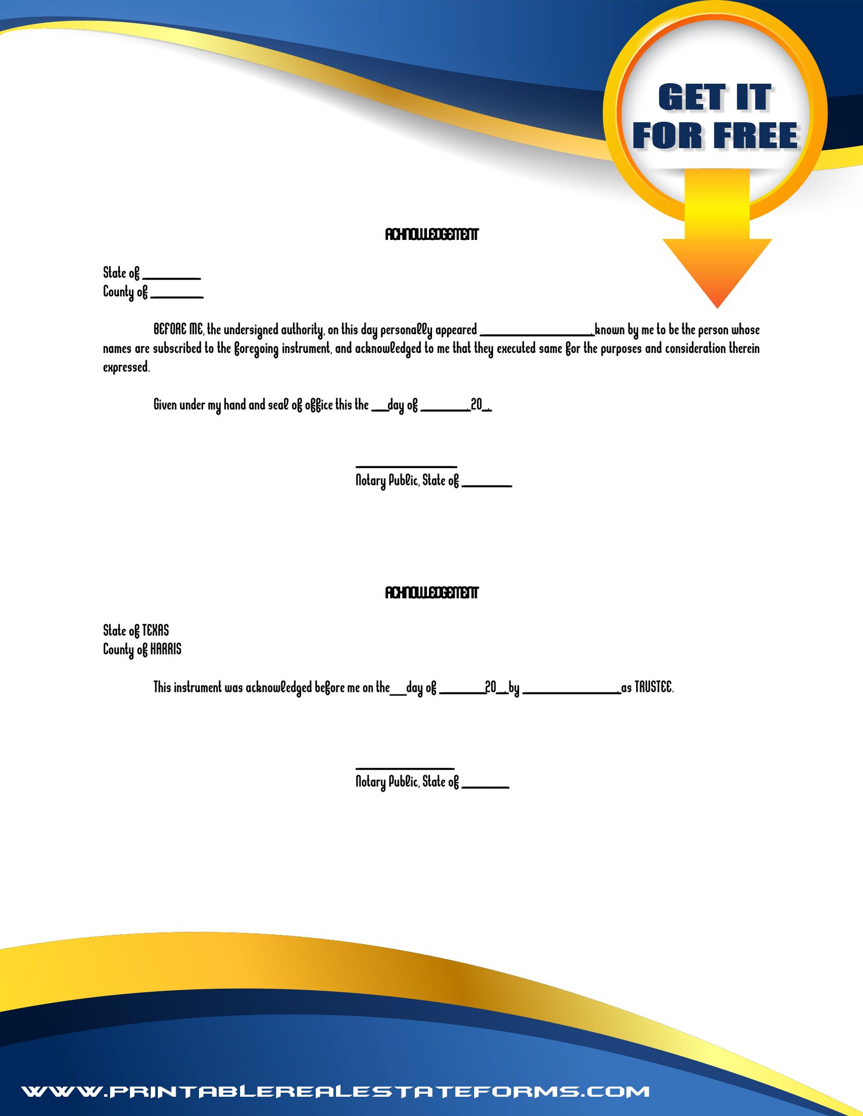 Sample Printable Land Trust Agreement Forms Template 2025