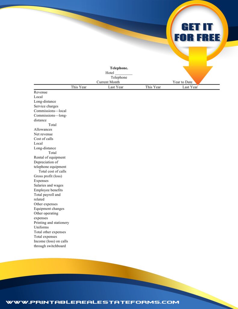 Sample Printable Telephone Forms Template 2024