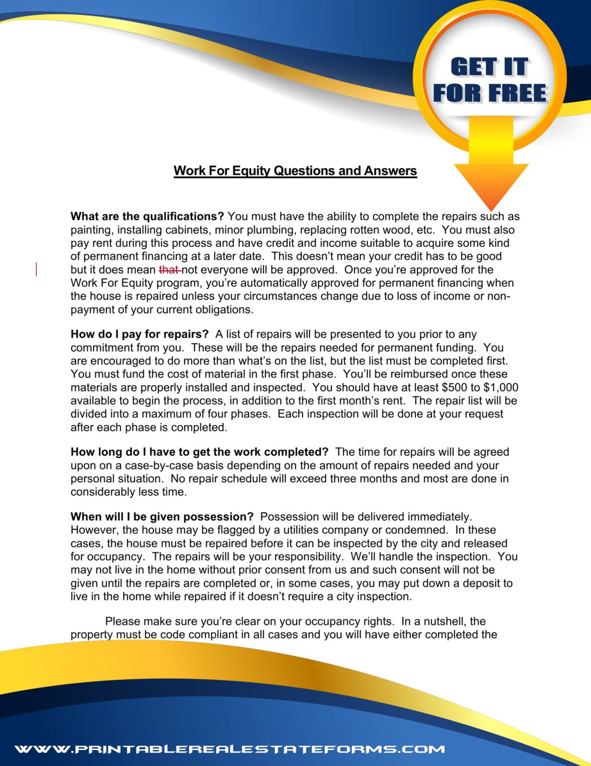 Sample Work For Equity Questions And Answers Template Form