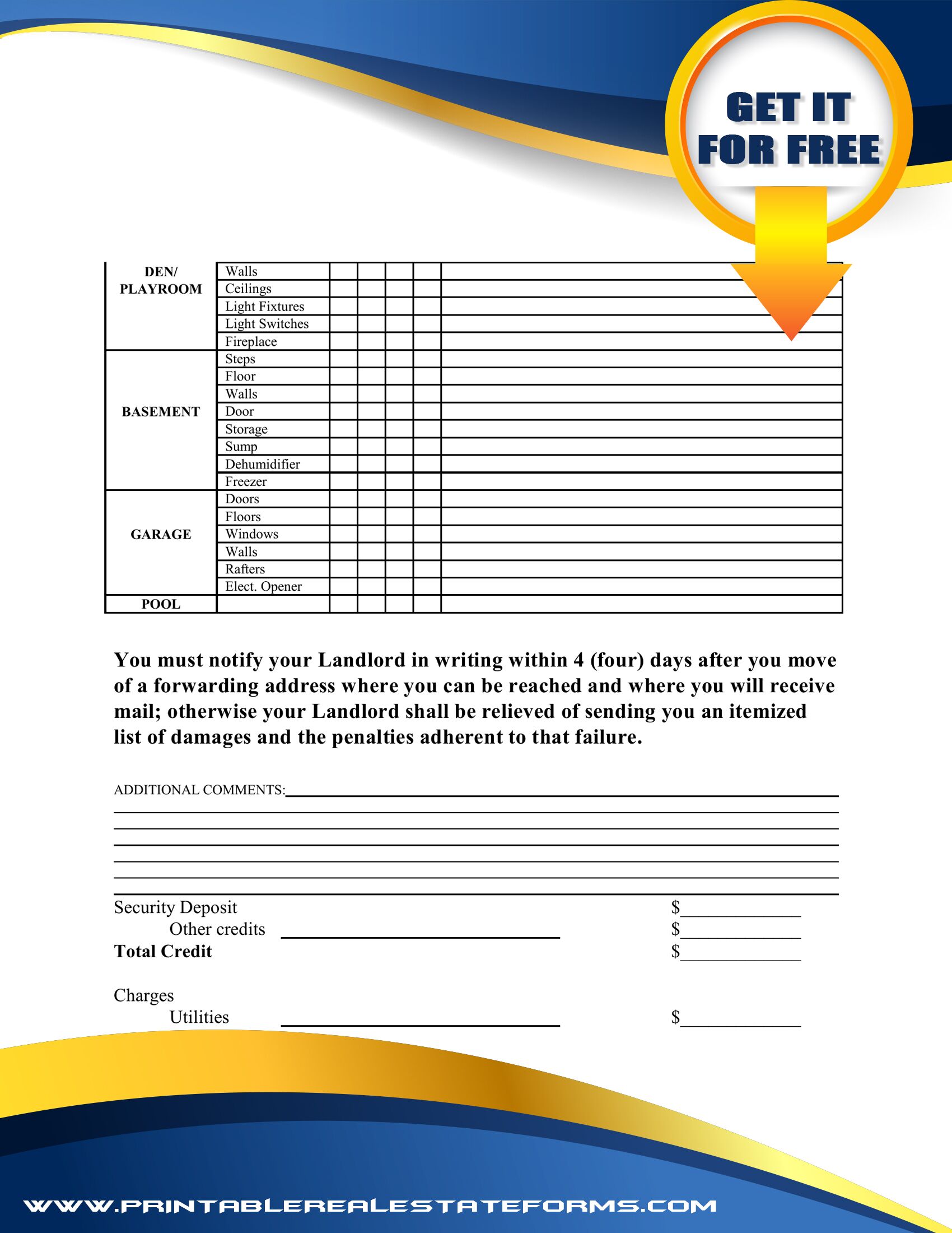Sample Printable Checkin-out List Forms Template 2024