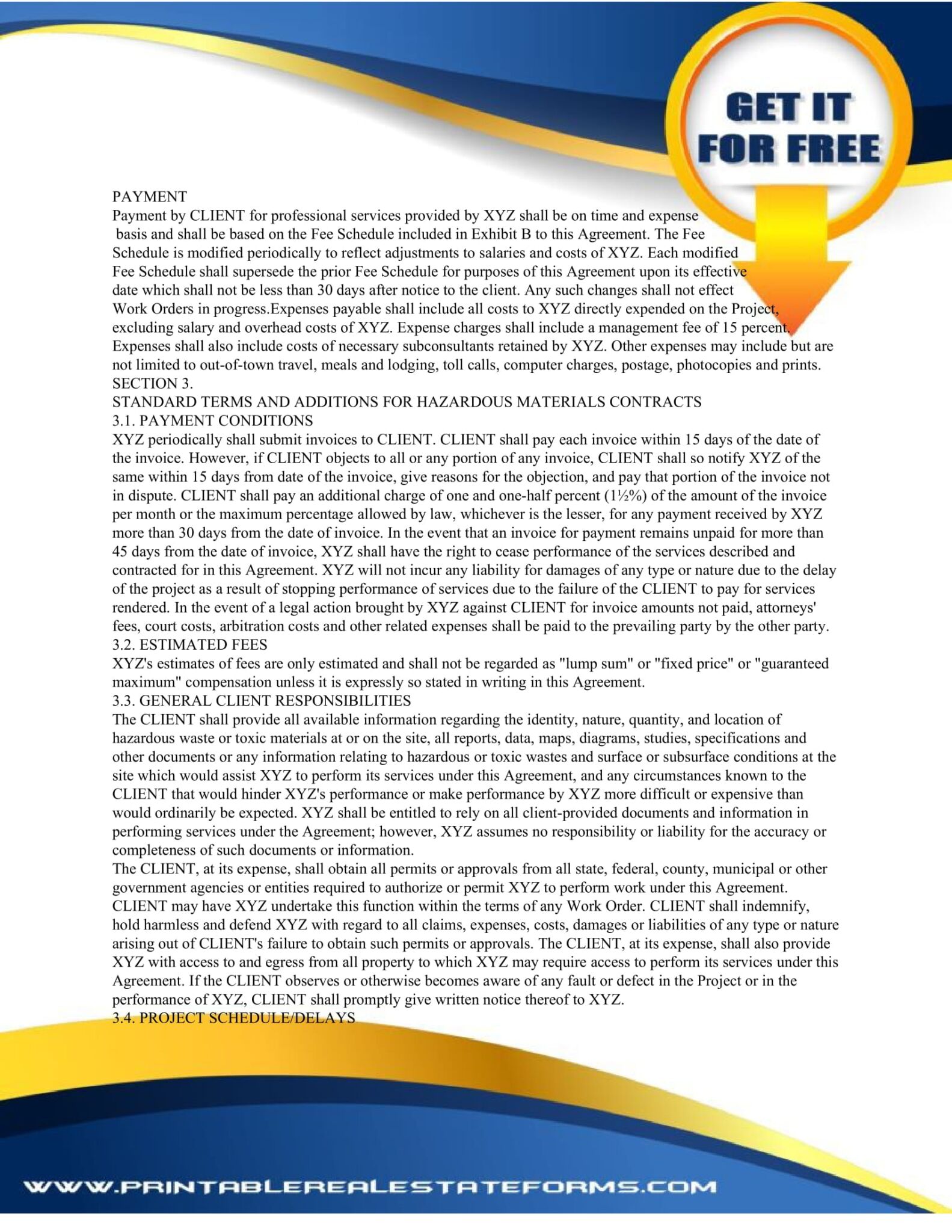 Printable Professional Environmental Services Documents 2024