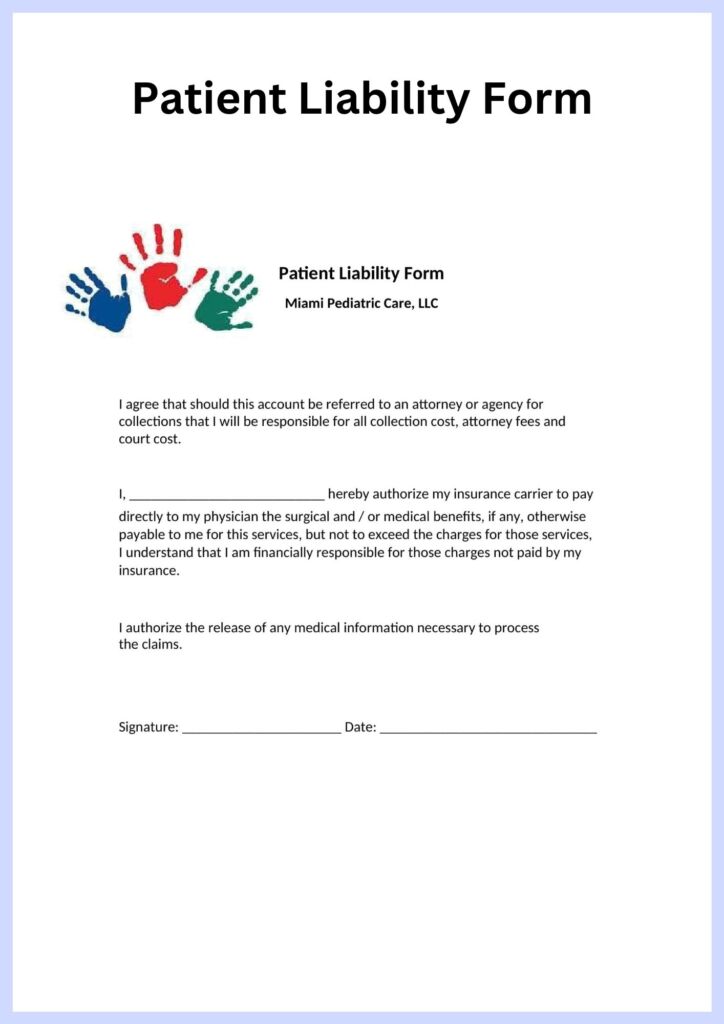 Sample Printable Liability Form Forms Template 2025